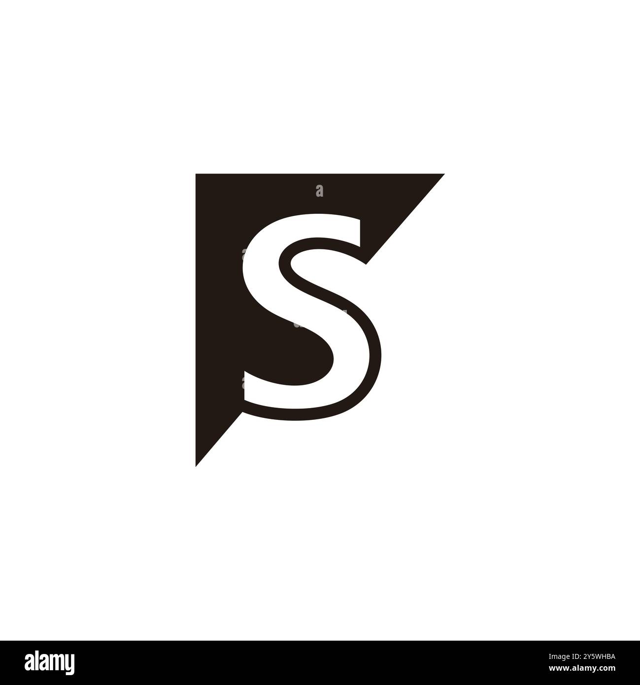 abstract letter fs outline negative space logo vector Stock Vector ...