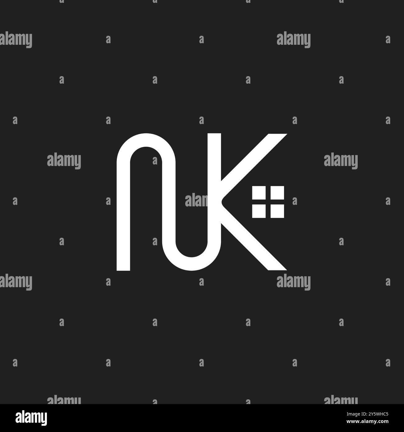 letter nk dots window geometric logo vector Stock Vector Image & Art ...