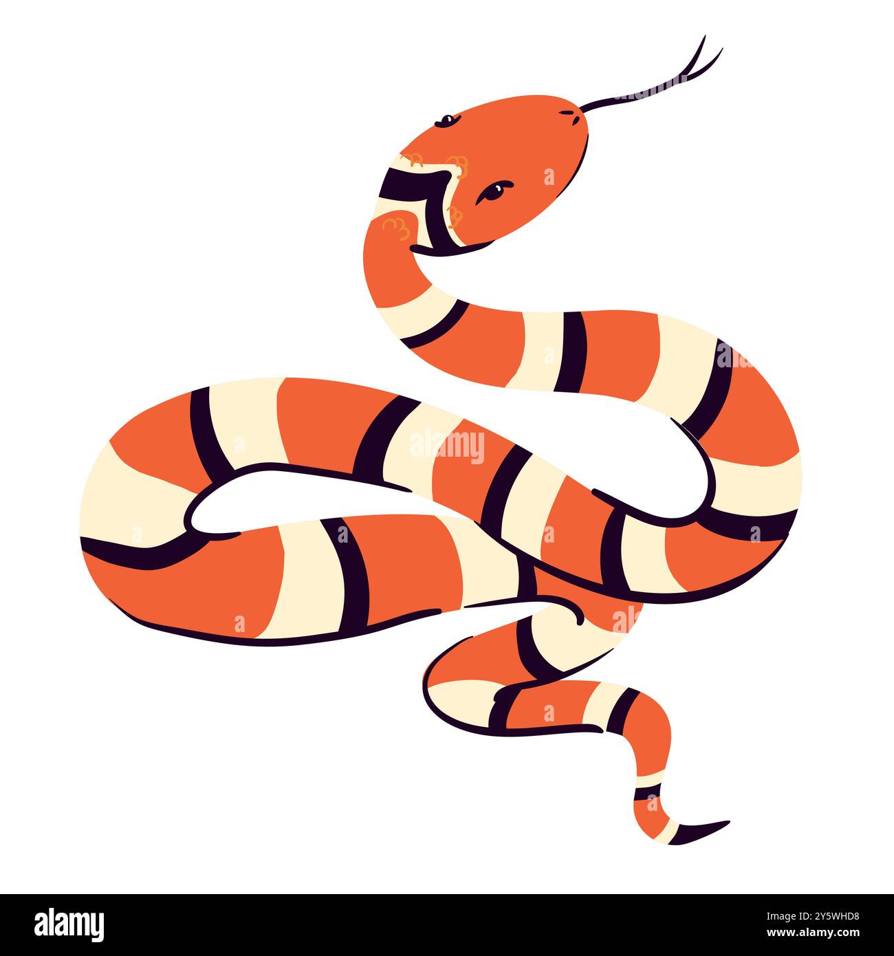 Vector illustration of snake isolated on white background. Cartoon ...