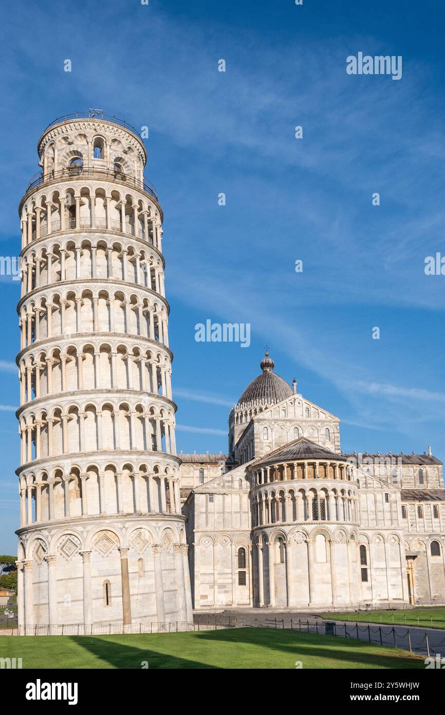 historical landmark leaning tower of Pisa in Tuscany Italy campanile ...