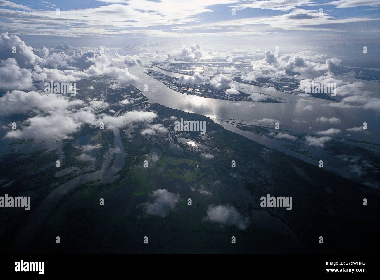 Aerial view of Orinoco River Delta, Venezuela, South America Stock ...