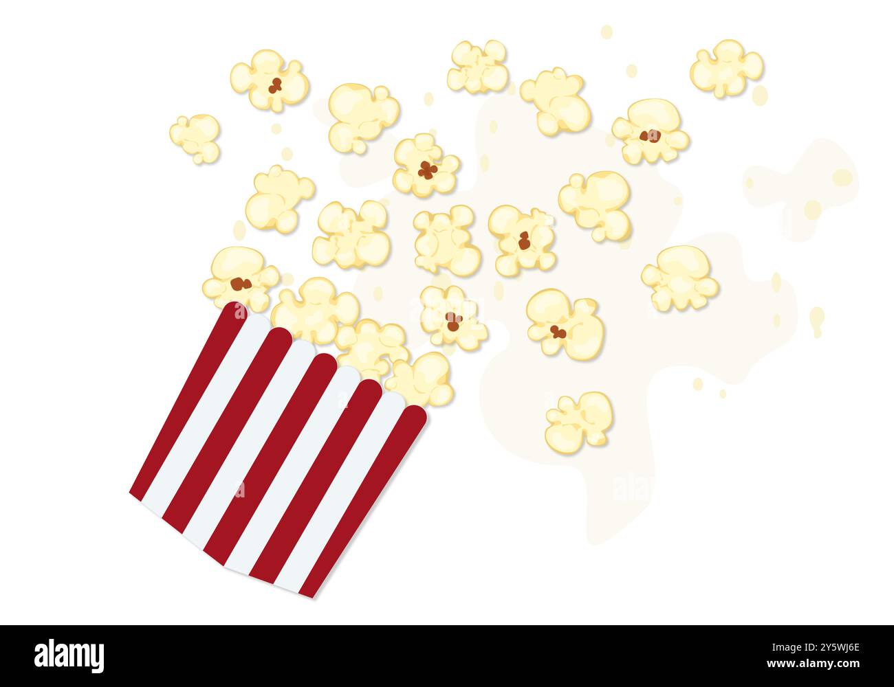 Vector illustration of popcorn packed in a bowl, cartoon style ...
