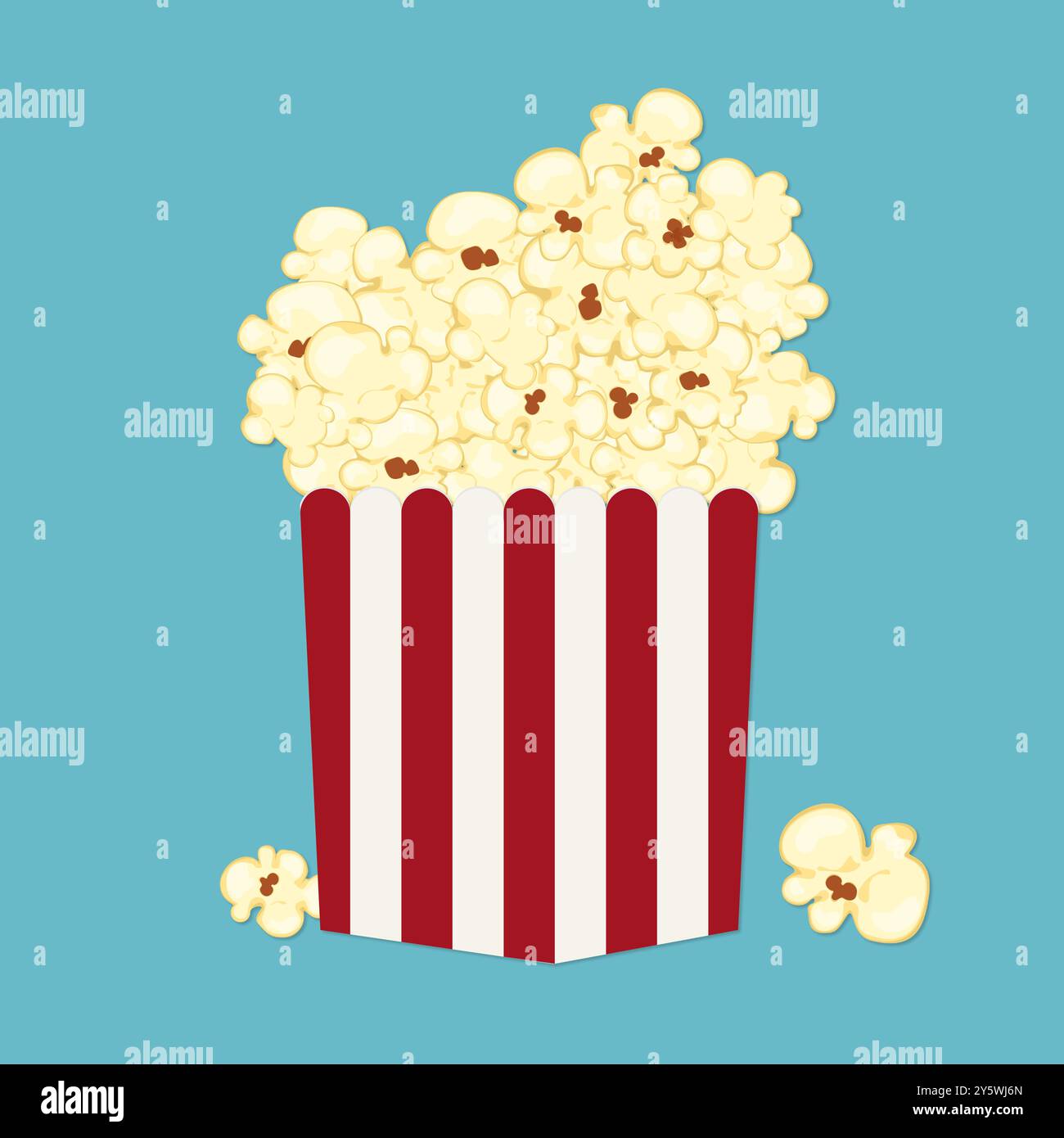 Vector illustration of popcorn packed in a bowl, cartoon style ...