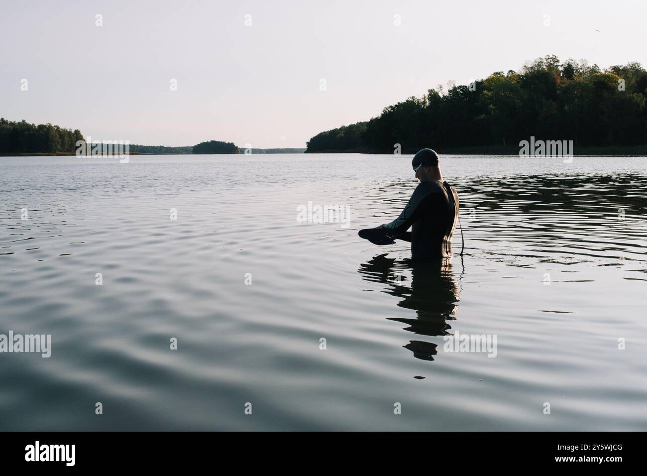 Swedish man in the baltic sea ready to swim Stock Photo - Alamy