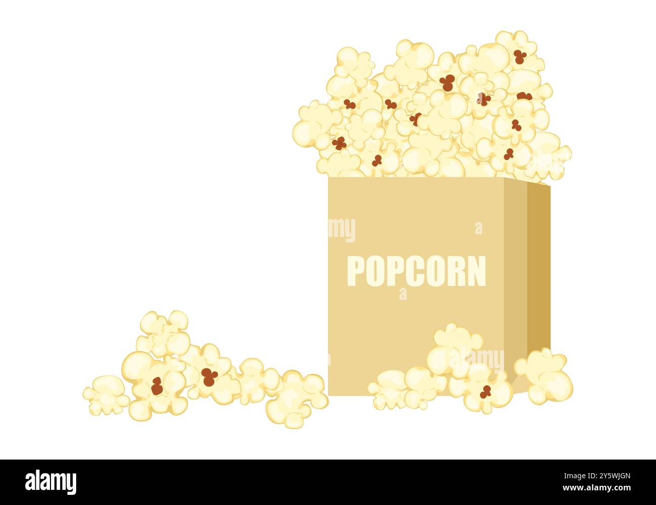 Vector illustration of popcorn packed in a bowl, cartoon style ...