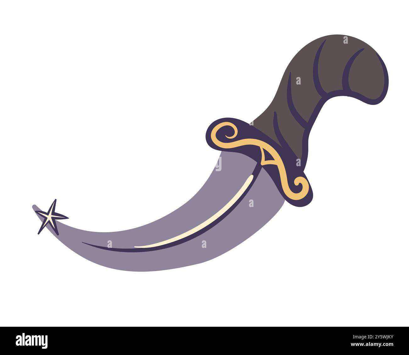 Ritual dagger vector icon. Occult knife with sharp blade, witch weapon ...