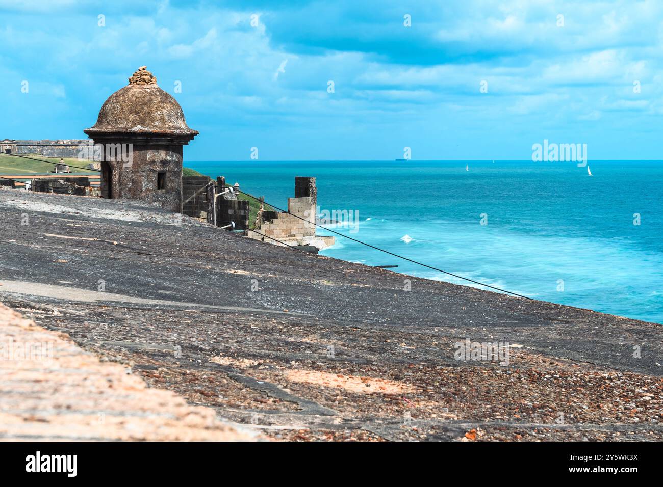 San Juan, Puerto Rico - April 20, 2017: Historic coastal fortification ...