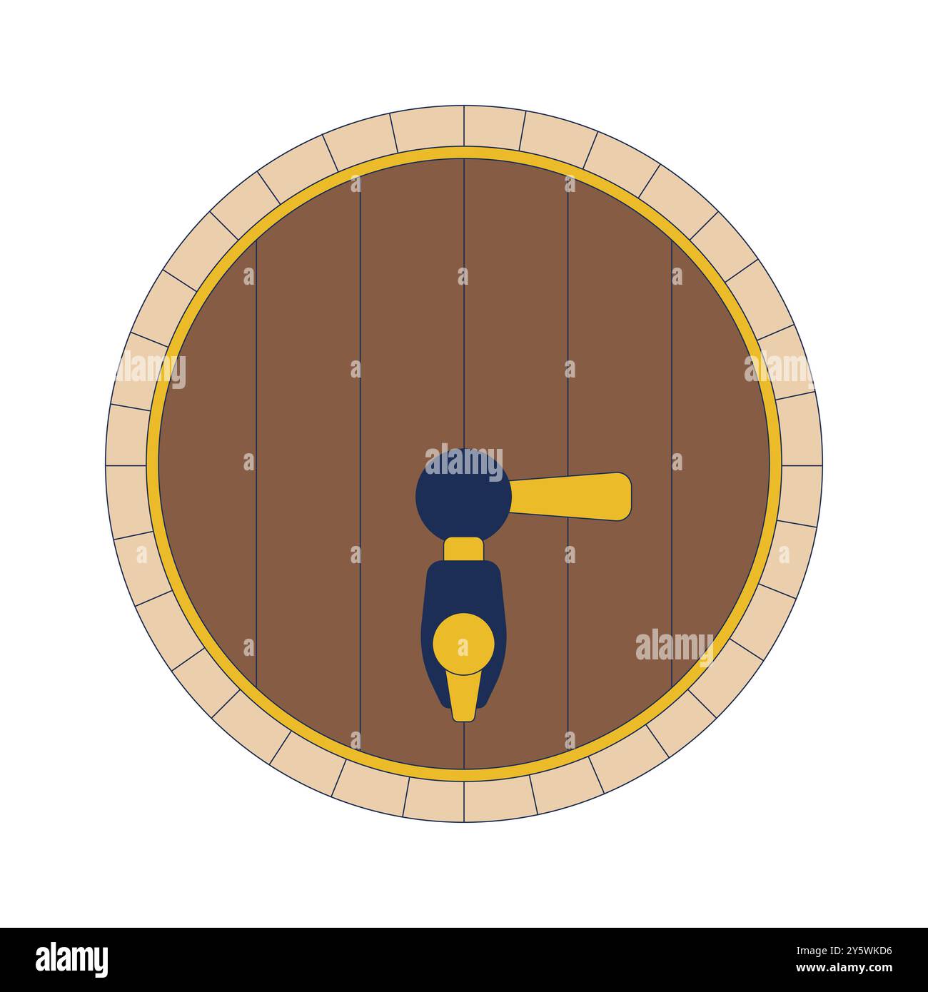Old liquor barrel with tap 2D cartoon object Stock Vector Image & Art ...