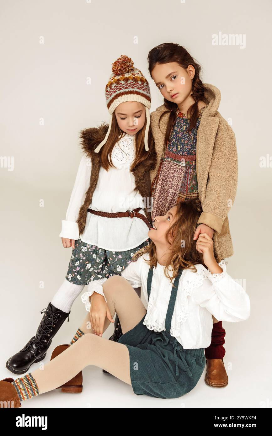 First-grader girls' girlfriends arm around Stock Photo - Alamy