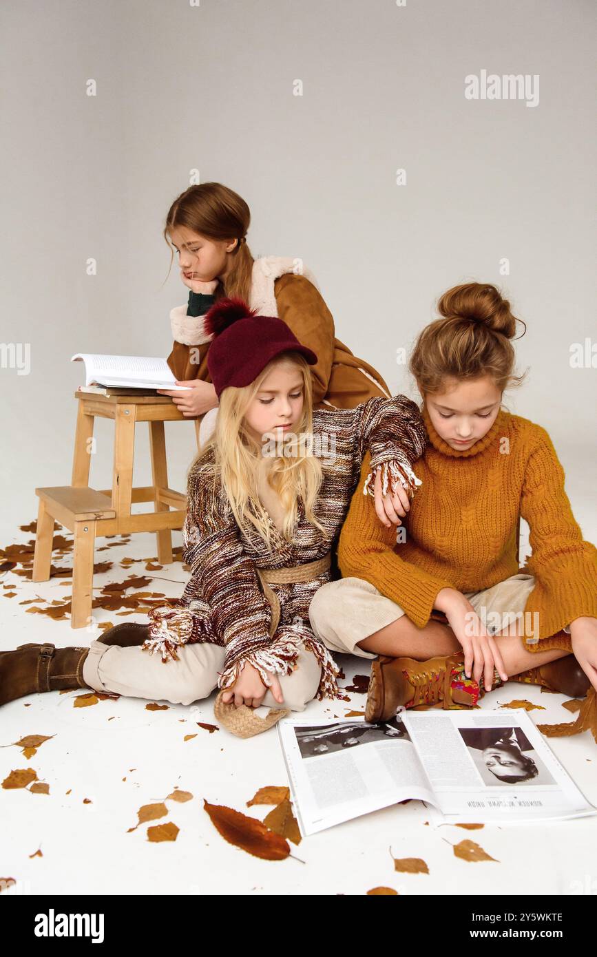 Girls schoolgirl friends with books Stock Photo - Alamy