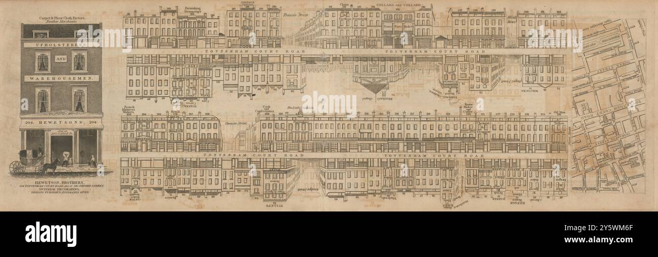 Tallis London Street View #52 Tottenham Court Road (Centre) 1839 old ...