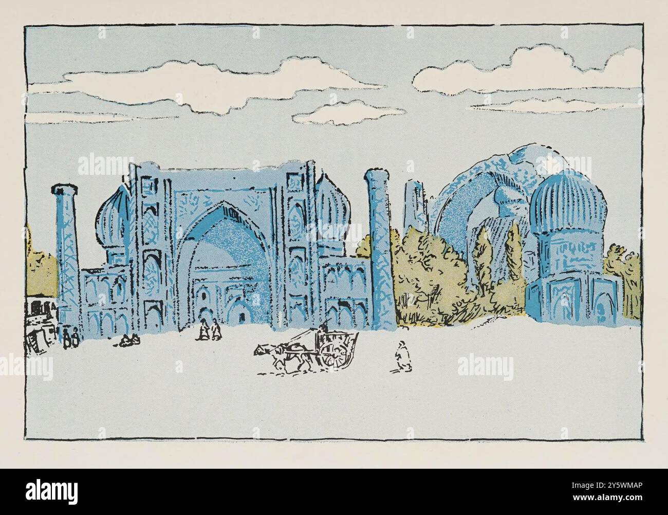 Samarkand, the Blue City of Tamerlane. Vintage Illustration from My ...