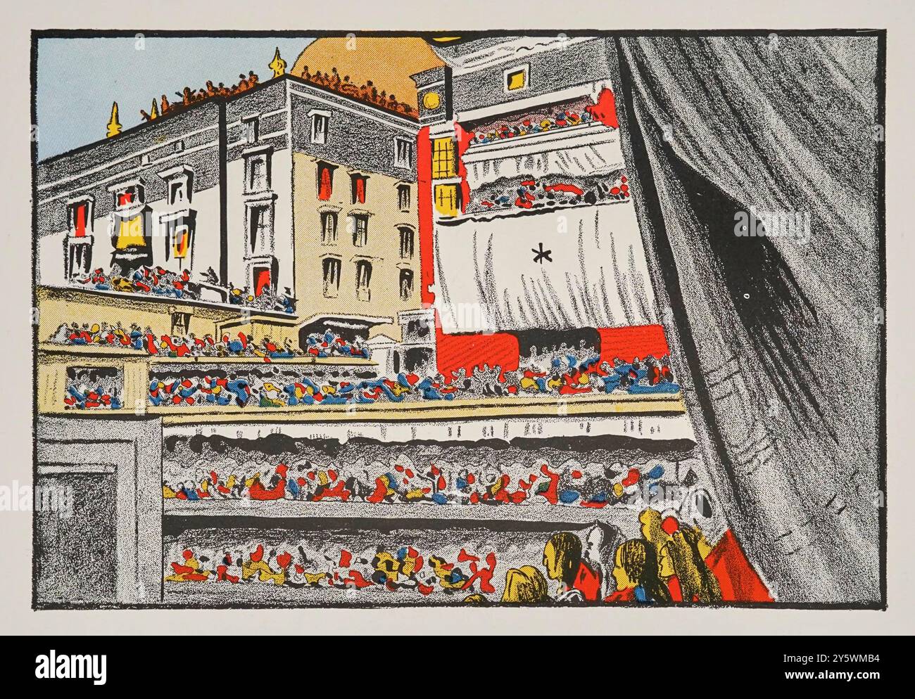 "Crowd of Losar Festival" . Vintage Illustration from My life as an ...