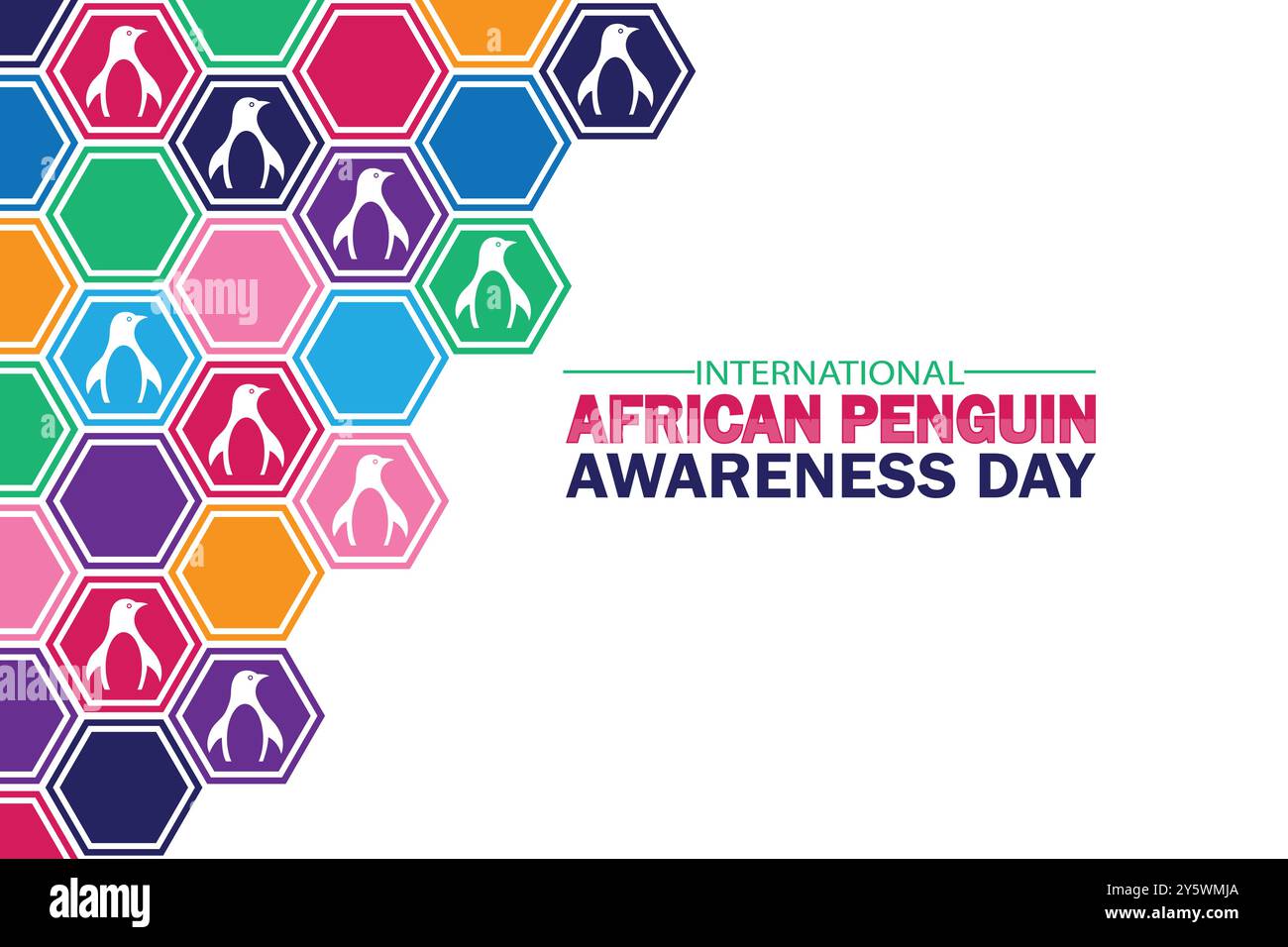 International African Penguin Awareness Day wallpaper with shapes and ...