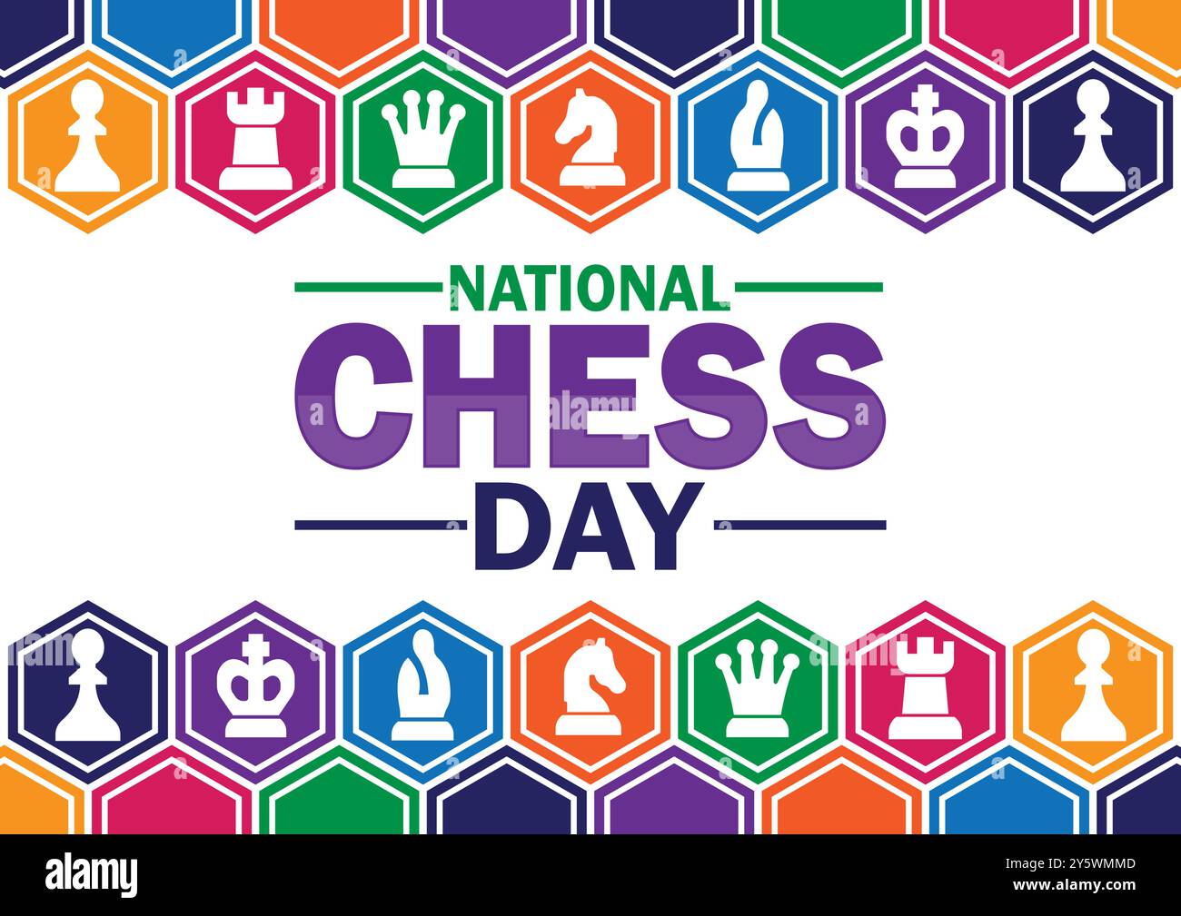 National Chess Day wallpaper with shapes and typography, banner, card ...