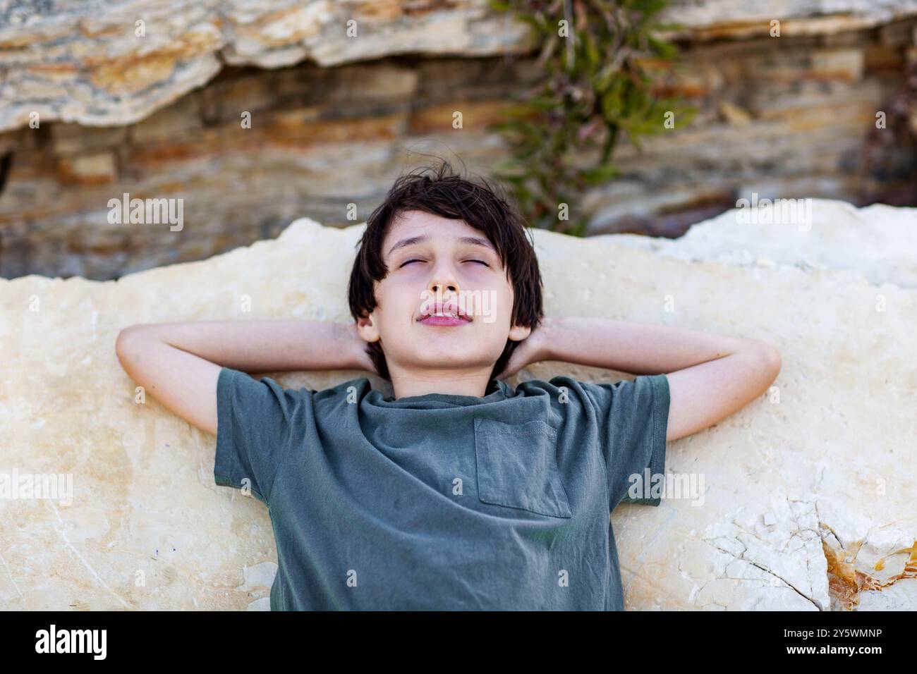 Beautiful boy closed eyes hi-res stock photography and images - Alamy