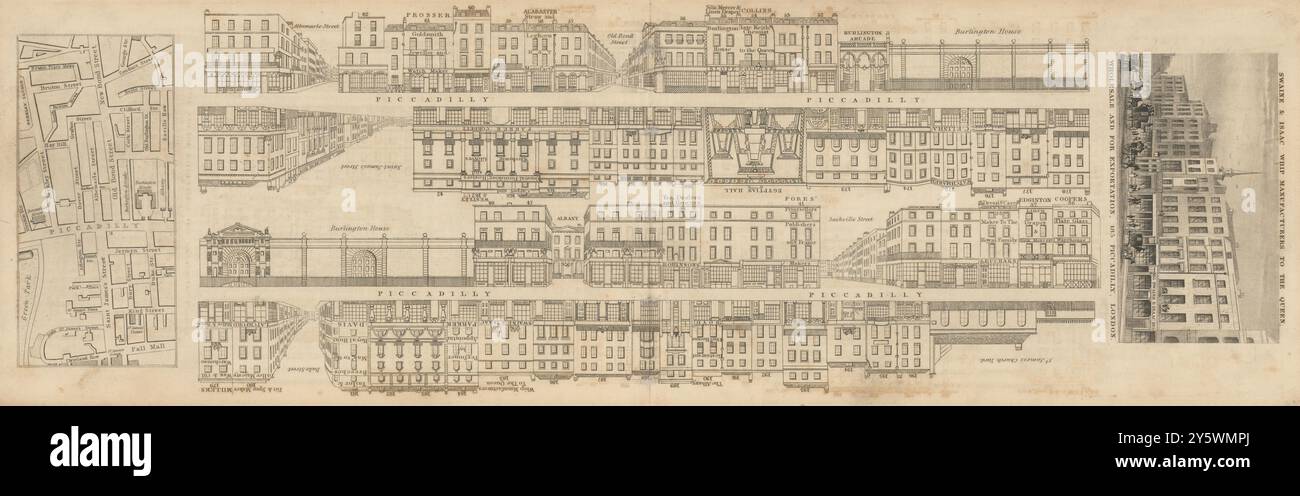 Tallis London Street View #23 Piccadilly (West) 1838 old antique map ...