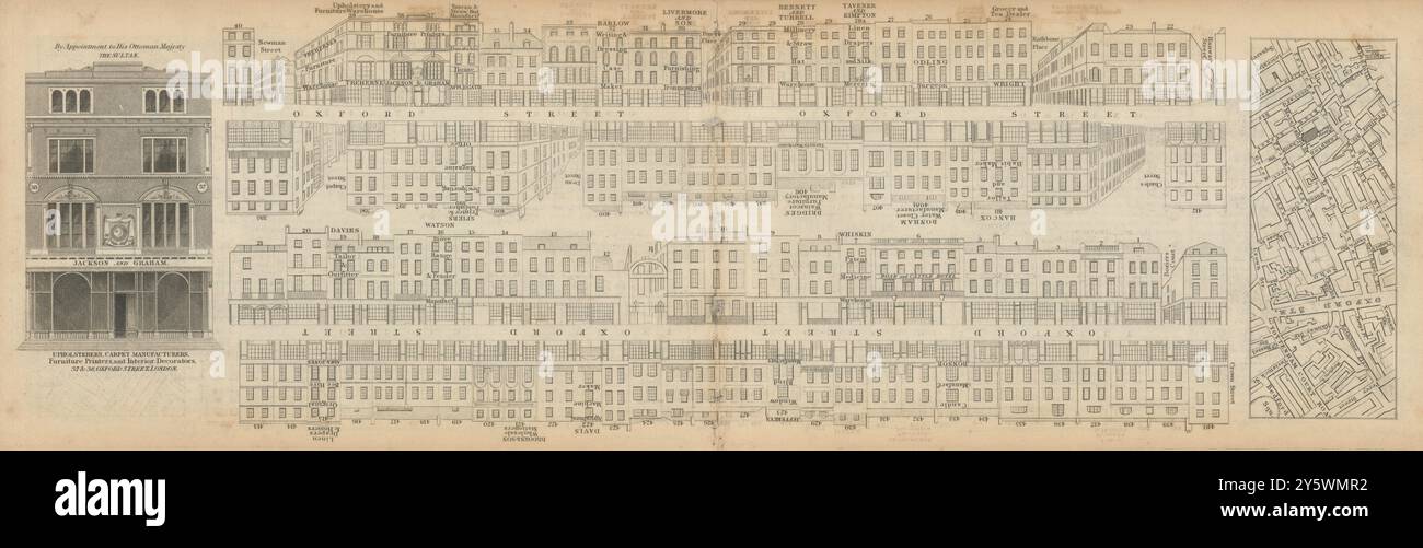 Tallis London Street View #40 Oxford Street (#6, East) 1839 old antique ...