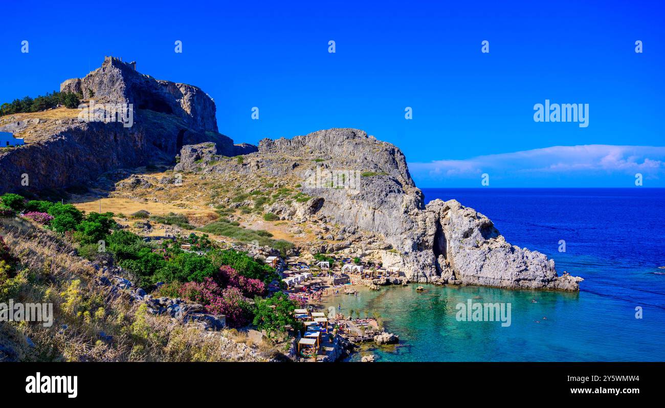 St. Paul Beach - Paralia Agios Pavlos - Paradise Bay at Lindos - travel destination in Rhodes ...
