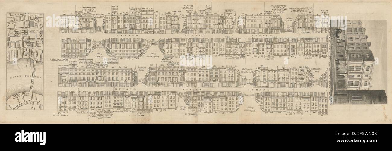Tallis London Street View #19 Strand (#2 Centre West) 1838 old antique ...