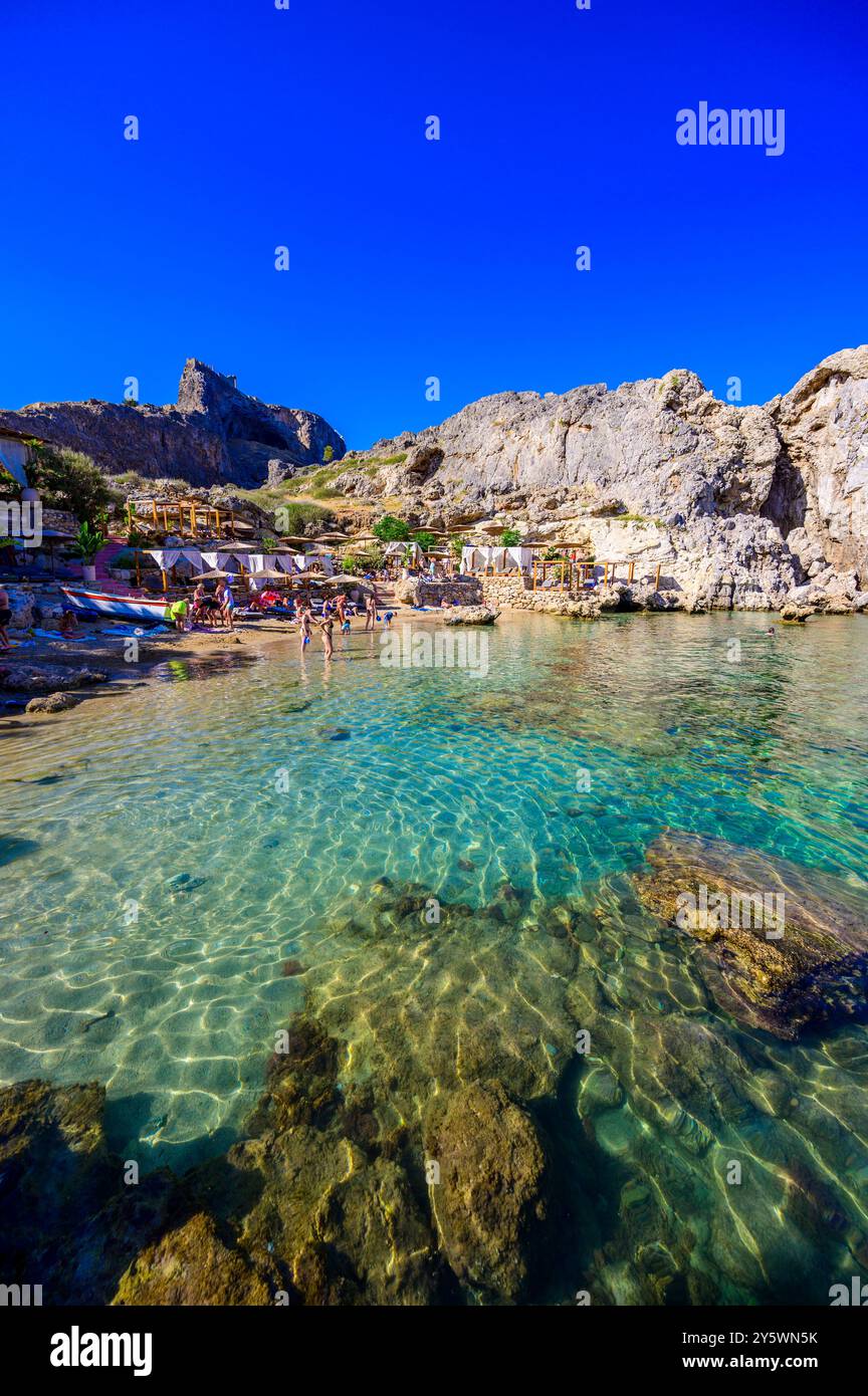 St. Paul Beach - Paralia Agios Pavlos - Paradise Bay at Lindos - travel destination in Rhodes ...