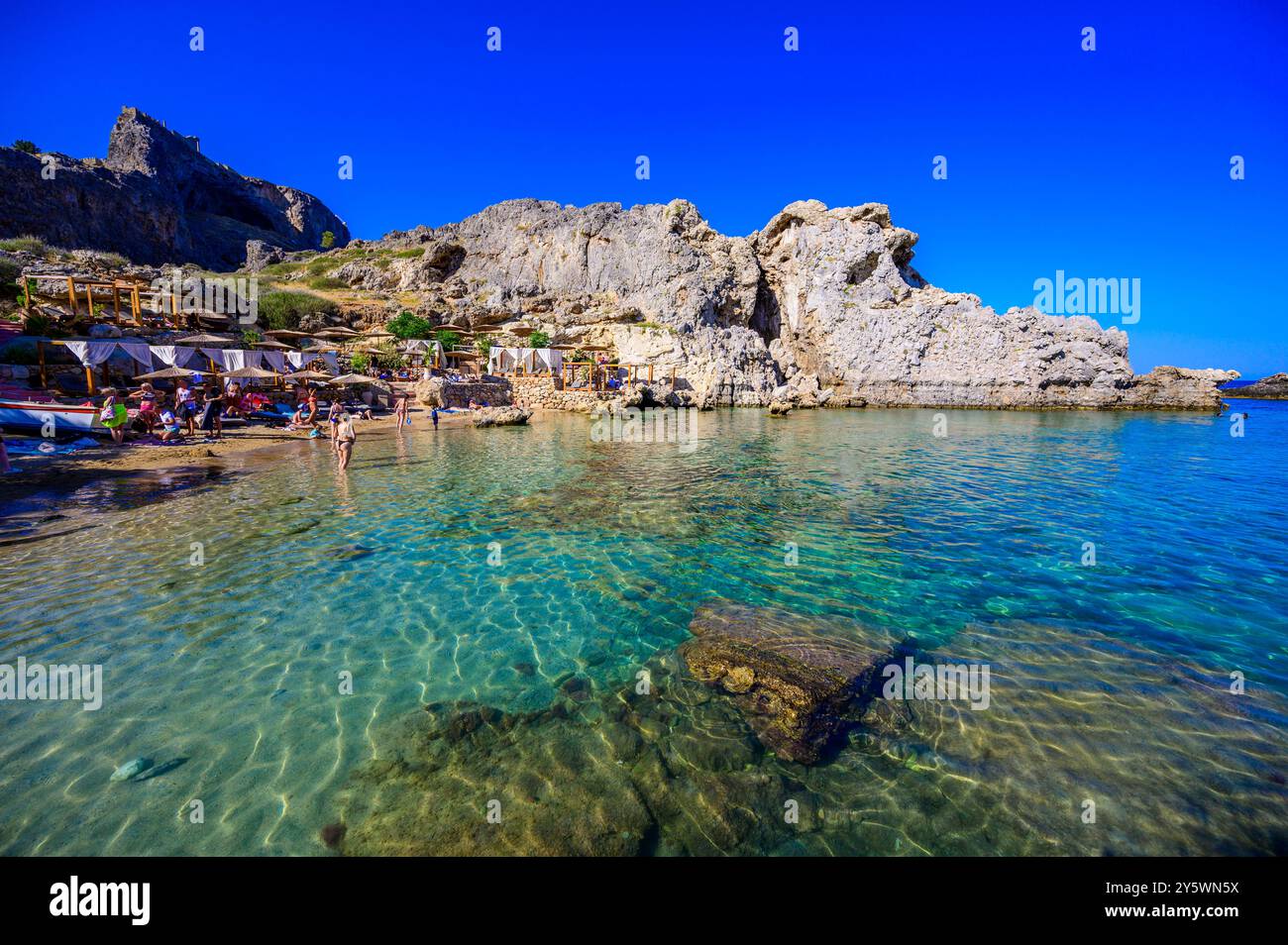 St. Paul Beach - Paralia Agios Pavlos - Paradise Bay at Lindos - travel destination in Rhodes ...
