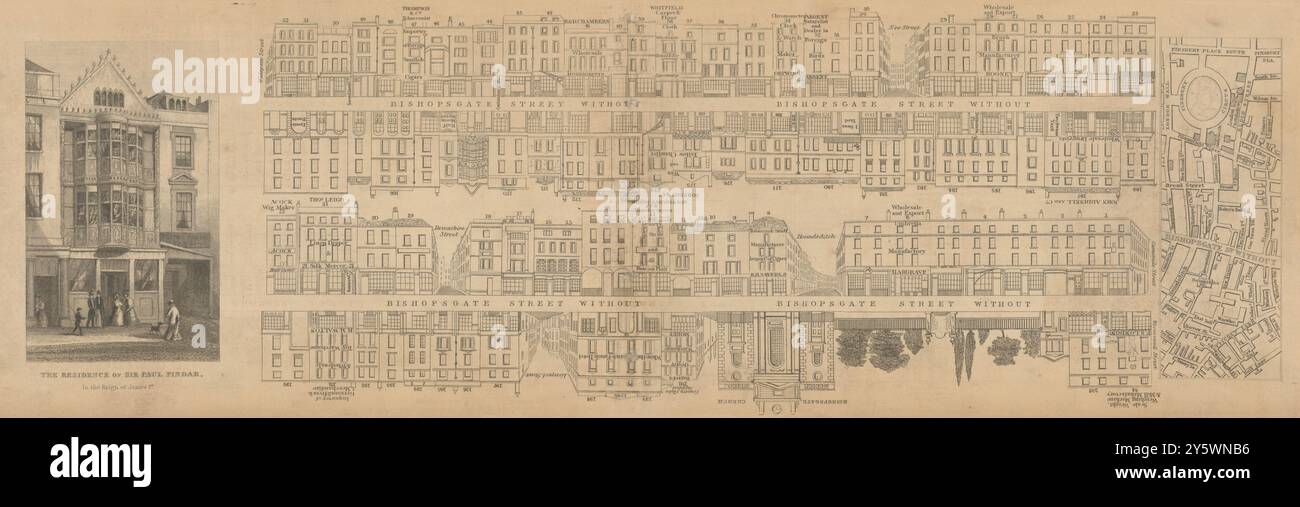 Tallis London Street View #67 Bishopsgate Street (#3 Centre North) 1839 ...