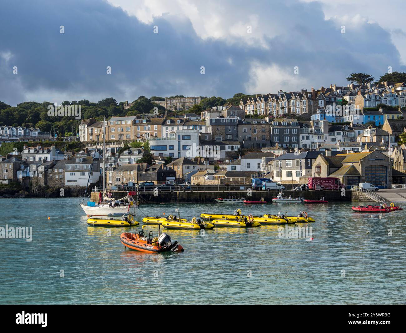St Ives Harbour High Tide, St Ives, Cornwall, England, UK, GB Stock ...