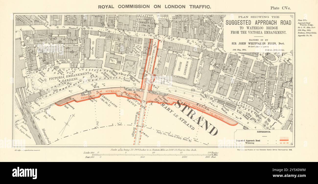 Royal Commission on London Traffic. Proposed Waterloo Bridge approach ...