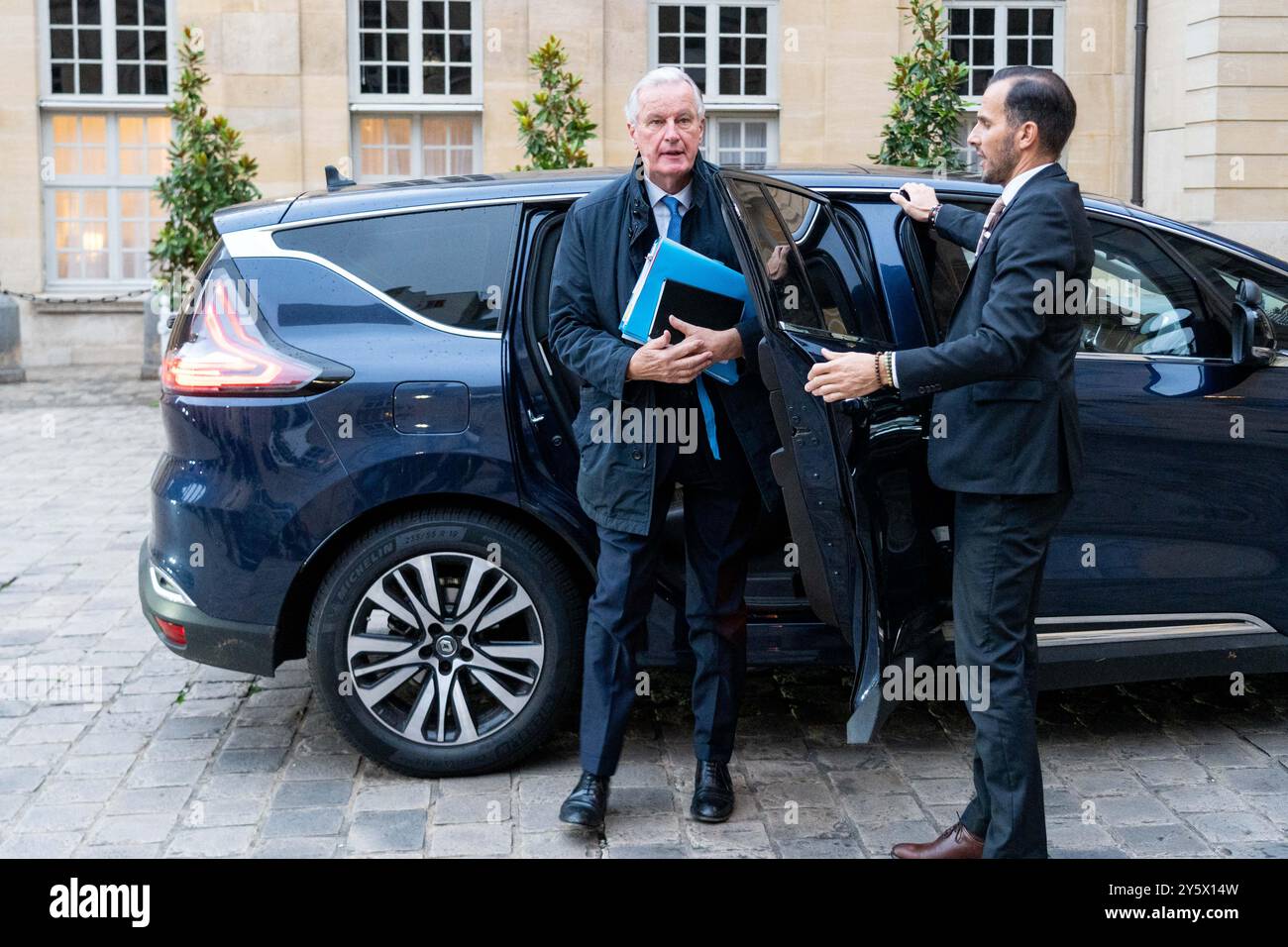 Newly-appointed French Prime Minister Michel Barnier arrives for a ...
