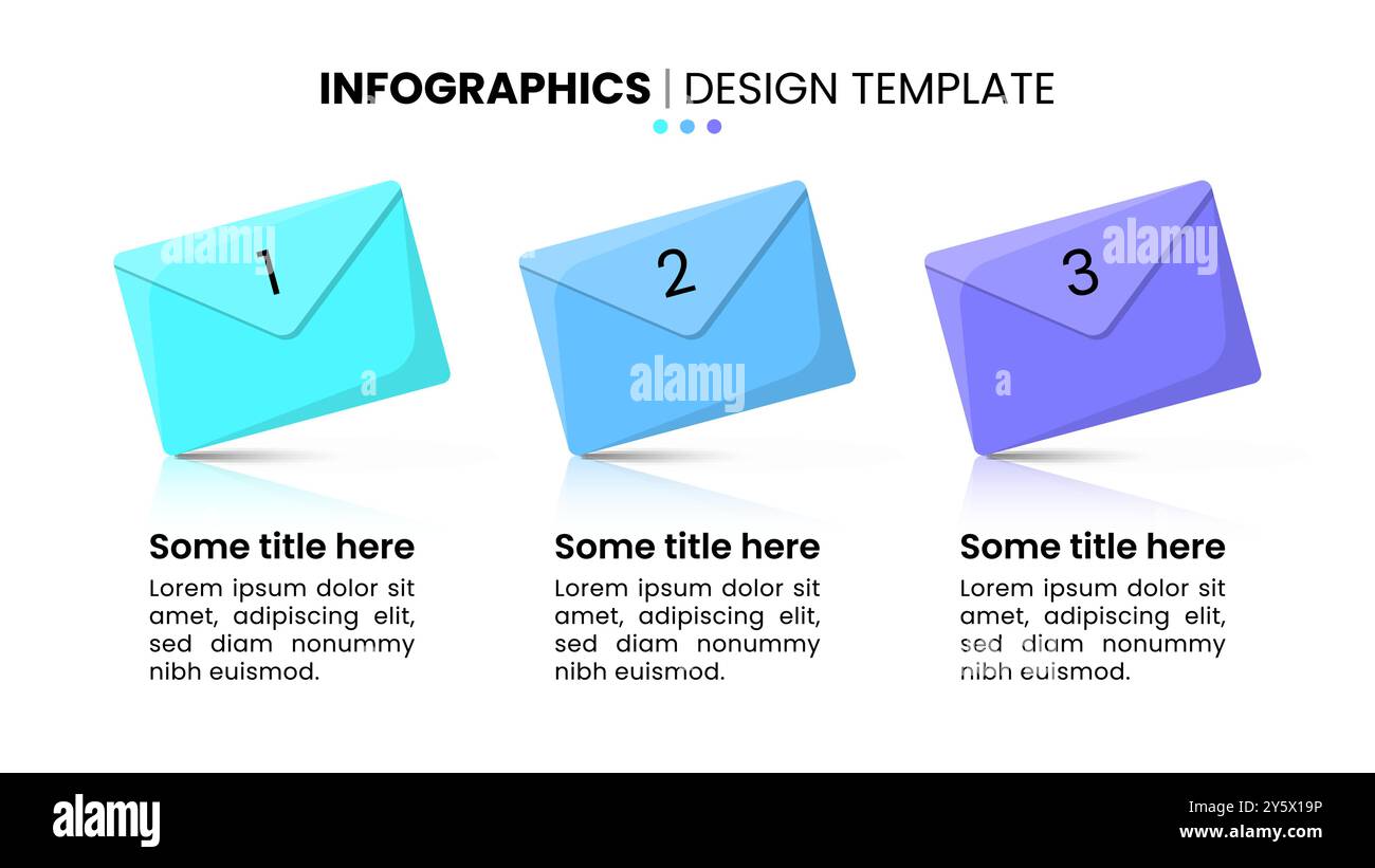 Infographic template with 3 options or steps. Email marketing. Can be ...