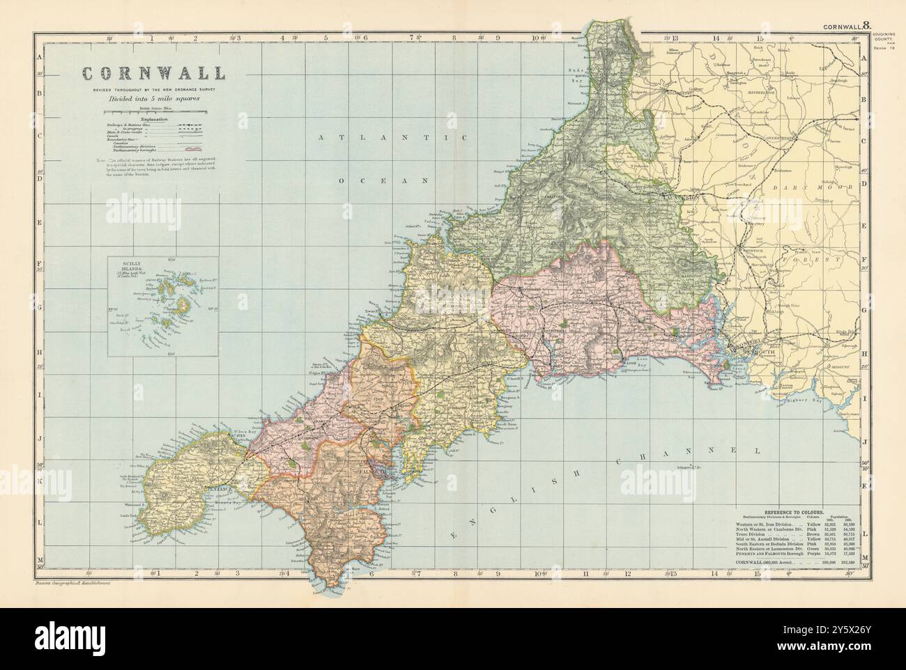 Cornwall map 19th century hi-res stock photography and images - Alamy