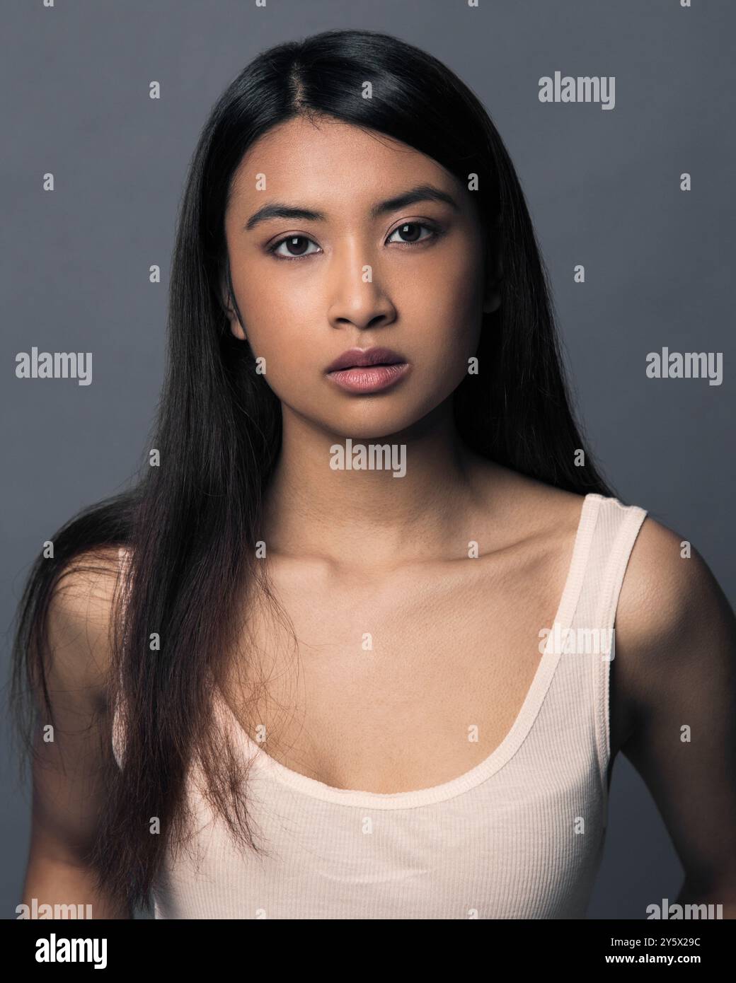 Long hair neutral background hi-res stock photography and images - Alamy