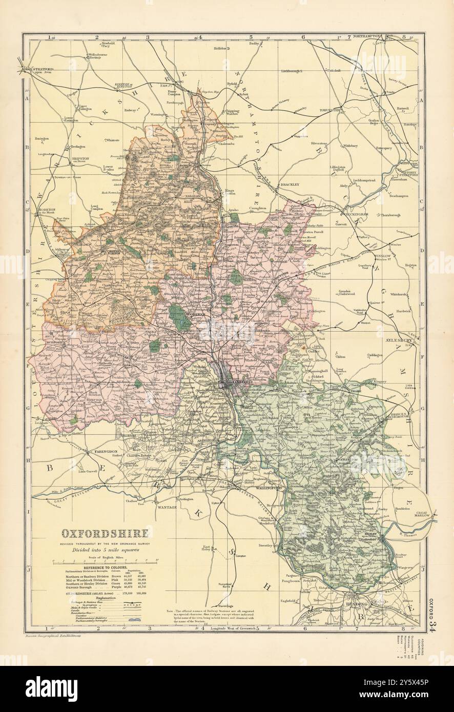 Oxfordshire county map hi-res stock photography and images - Alamy