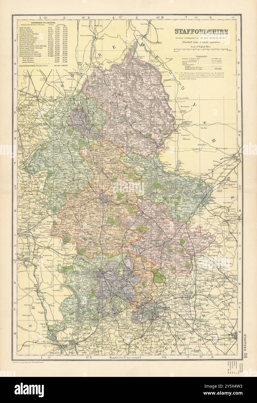 Staffordshire map 19th century hi-res stock photography and images - Alamy
