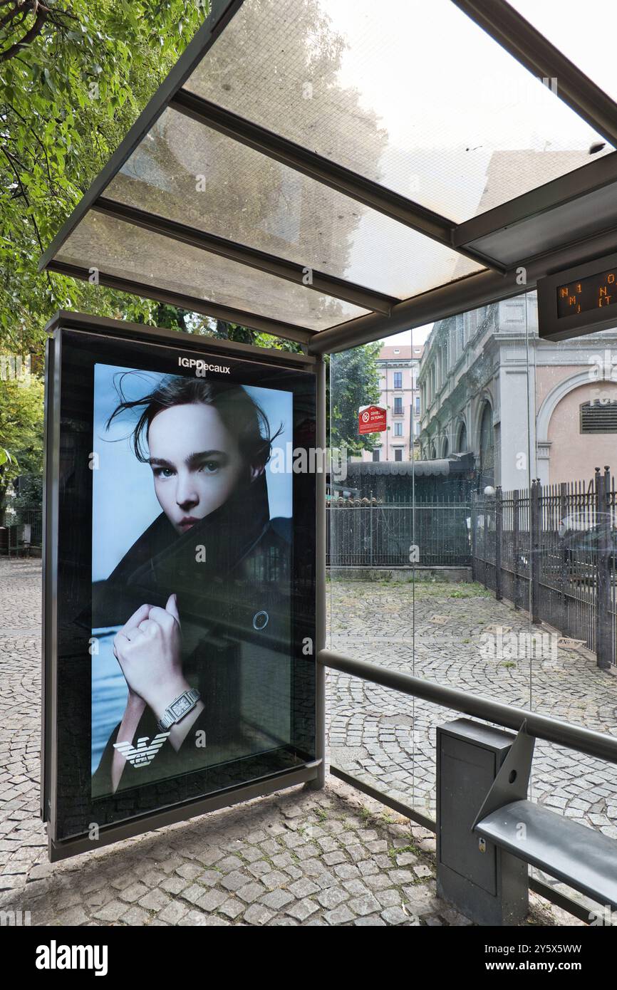Giorgio Armani advertising billboard in Milano, Italy fall 2024 Stock ...