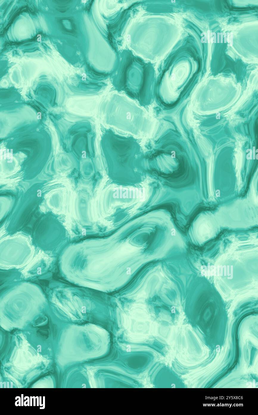 Abstract turquoise marble pattern background with fluid shapes and ...