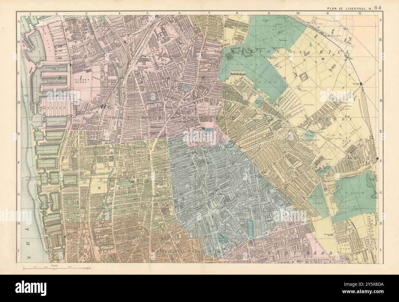 LIVERPOOL NORTH Everton Anfield Kirkdale Vauxhall town city plan BACON ...