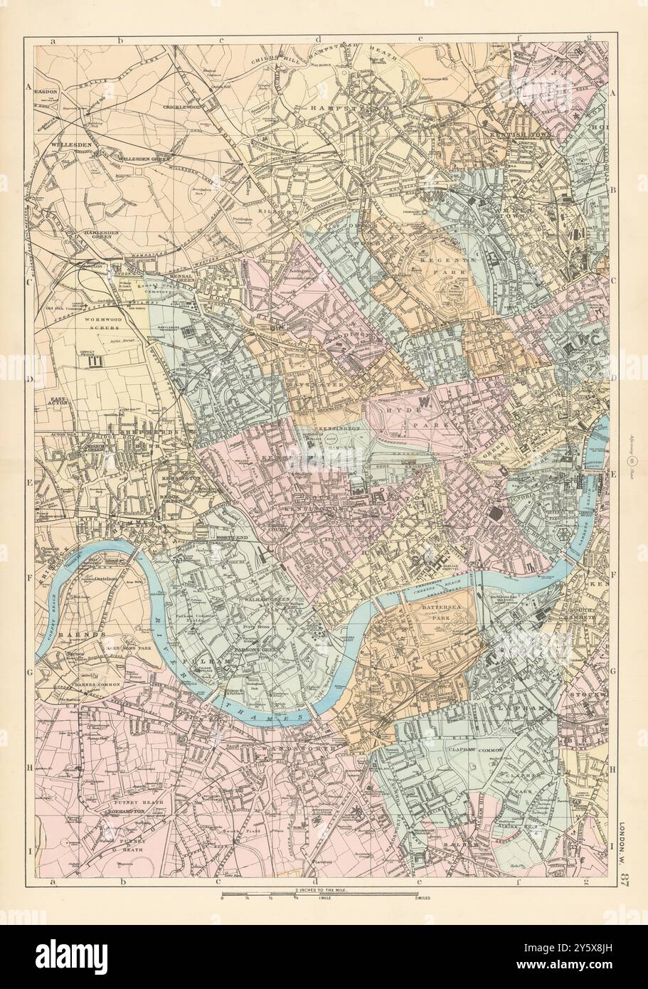 WEST LONDON Westminster Kensington Chelsea Wandsworth city plan BACON ...