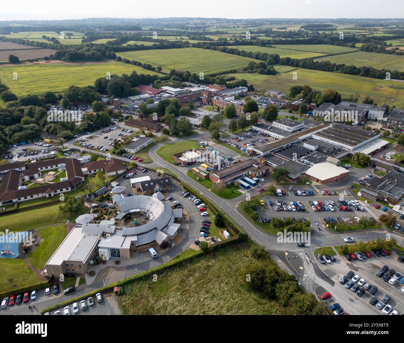 Aerial view of Clatterbridge Hospital, Cancer Centre, NHS Foundation ...