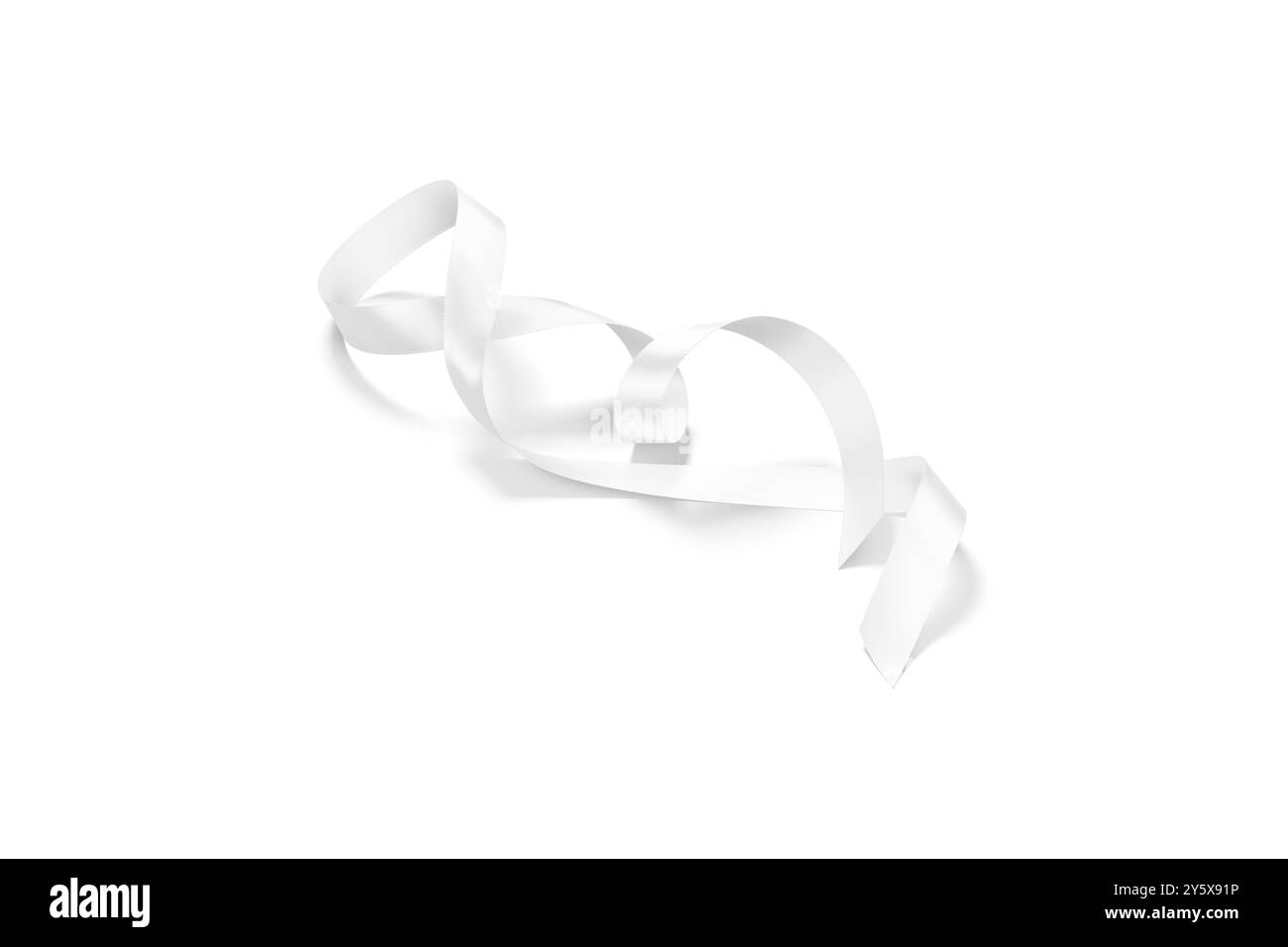 Blank white satin ribbon mockup, isolated Stock Photo - Alamy