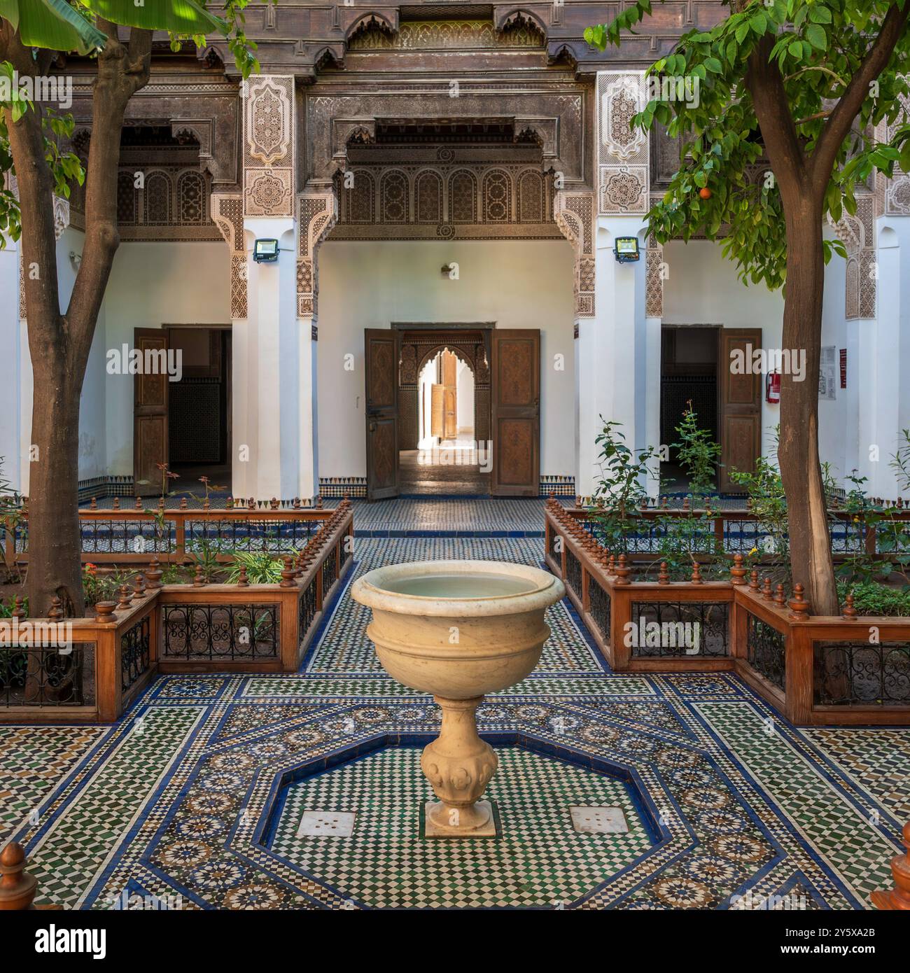 Marrakesh - Bahia Palace. This is an ornate palace, with a series of ...