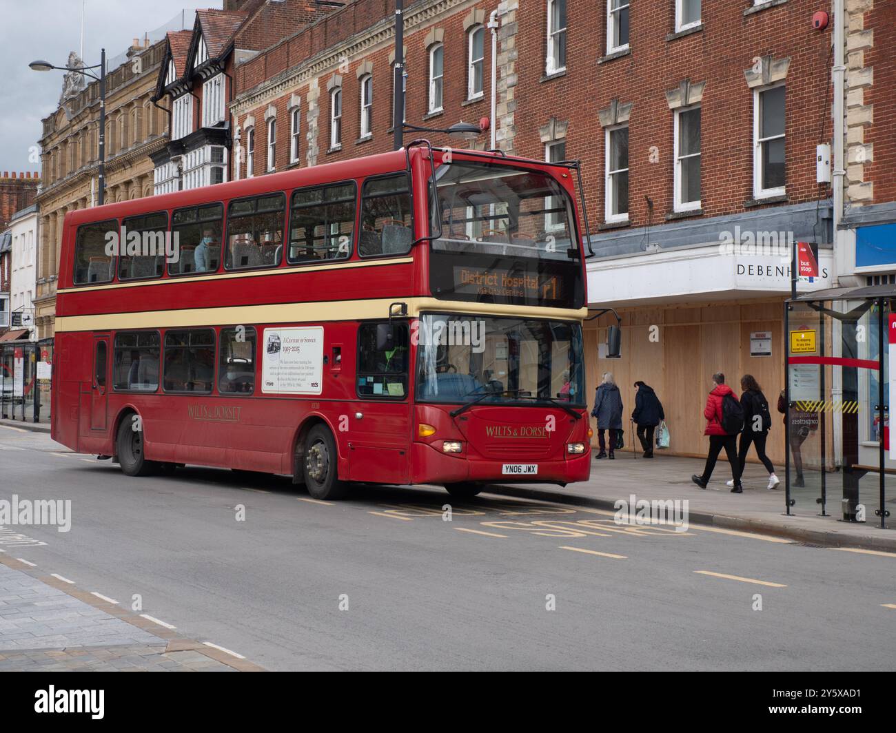Salisbury Reds Wilts & Dorset heritage bus in Salisbury Stock Photo - Alamy