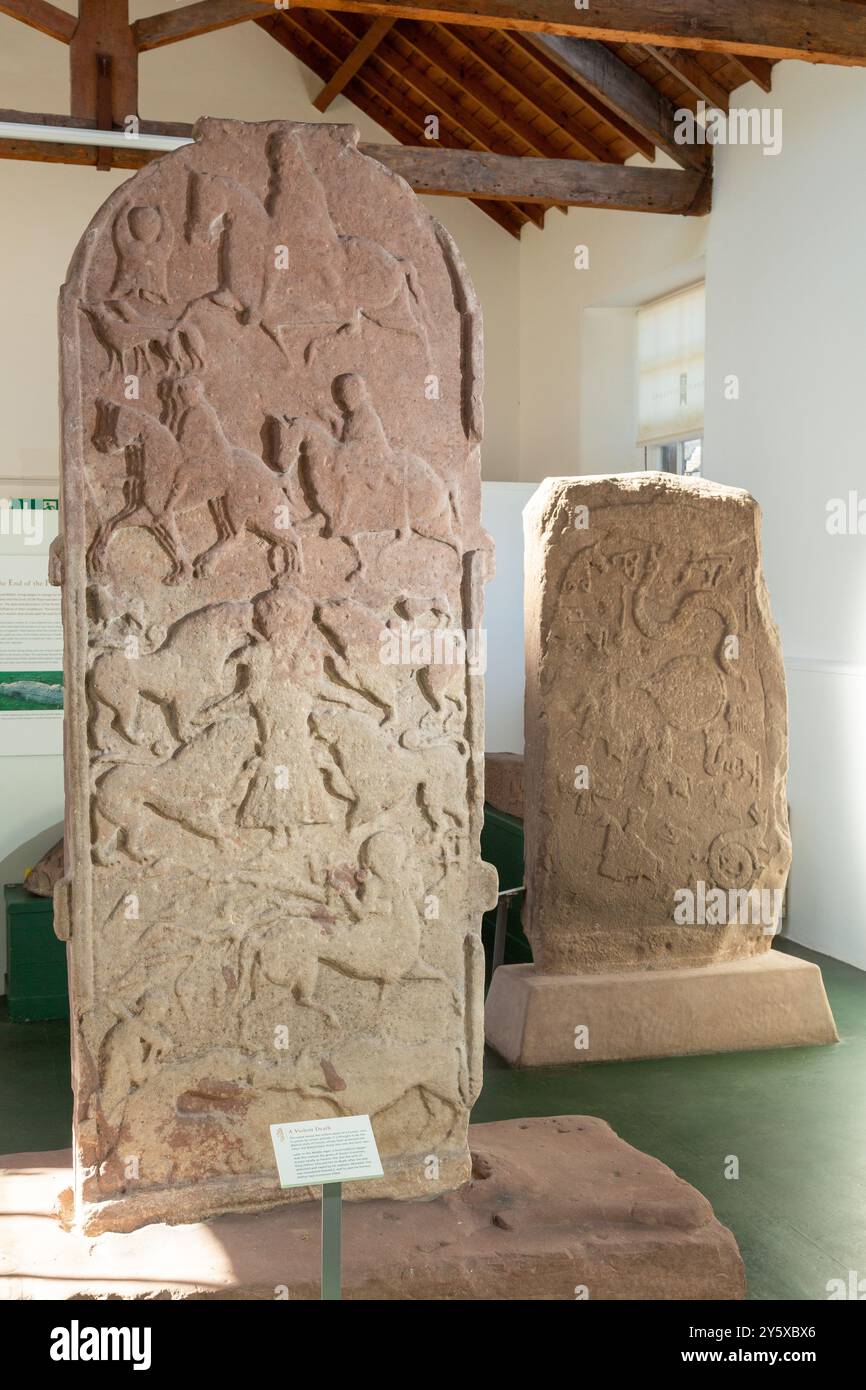 Pictish stones on display at Meigle Sculptured Stone Museum, Meigle ...