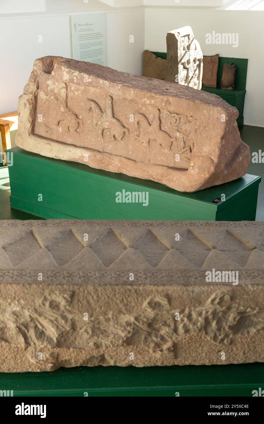 Pictish stones on display at Meigle Sculptured Stone Museum, Meigle ...