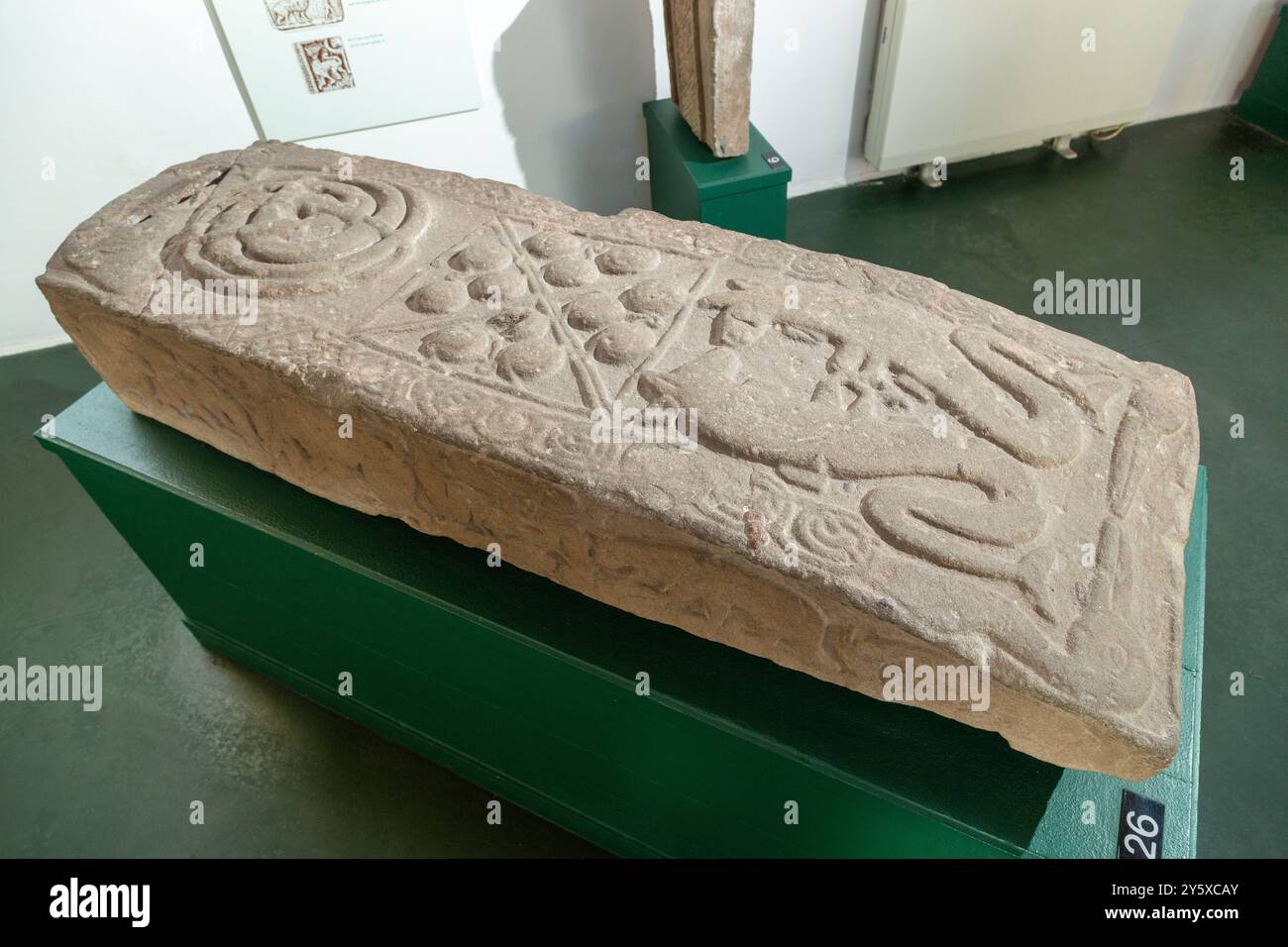 Pictish stones on display at Meigle Sculptured Stone Museum, Meigle ...