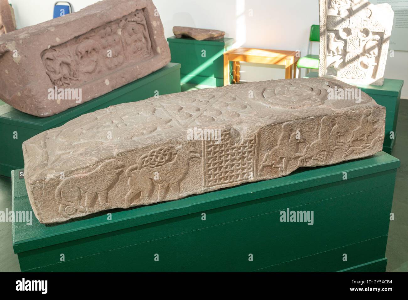Pictish stones on display at Meigle Sculptured Stone Museum, Meigle ...