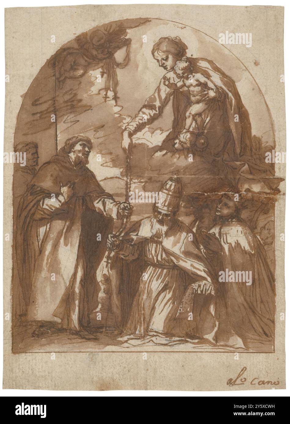 Alonso Cano / 'The Virgin presenting the Rosary to Saint Dominic'. Ca ...