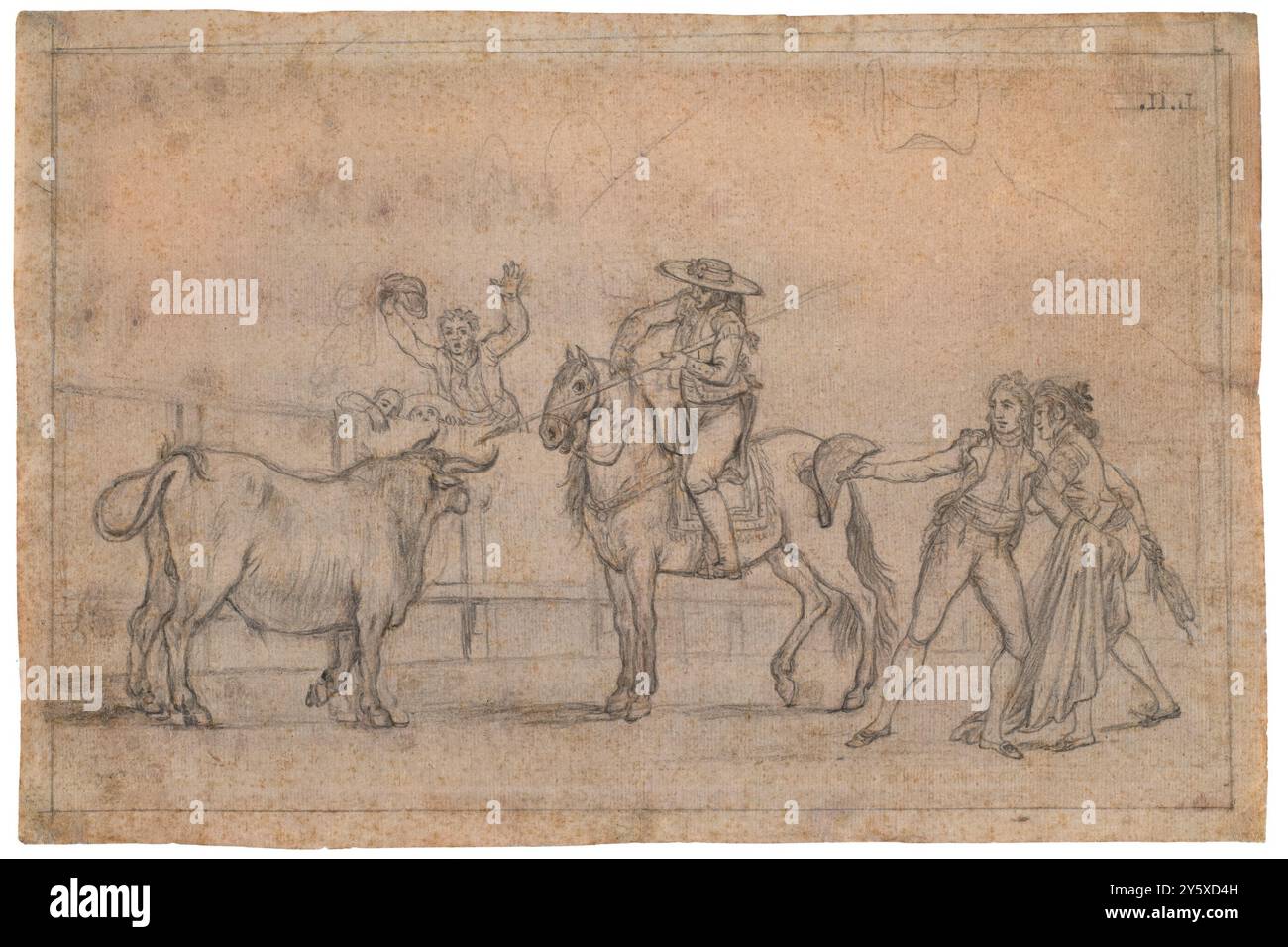 Antonio Carnicero / 'Bullfight scene'. Ca. 1790. Pencil on laid paper ...