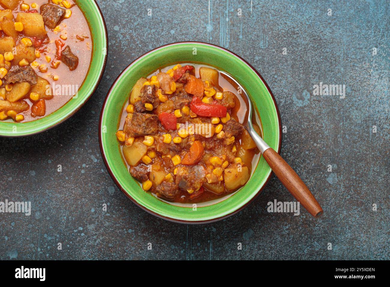 Two bowls of Carbonada Criolla, Argentinian beef casserole stew with ...